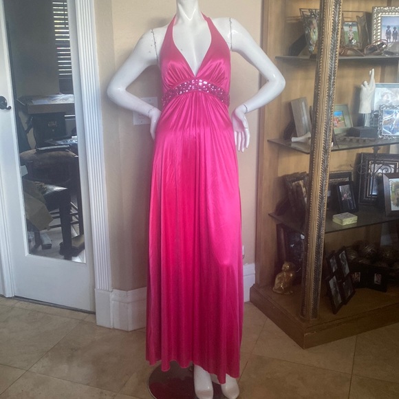 Ruby Rox | Dresses | Ruby Rox Hot Pink Jewel Embellished Halter Body ...